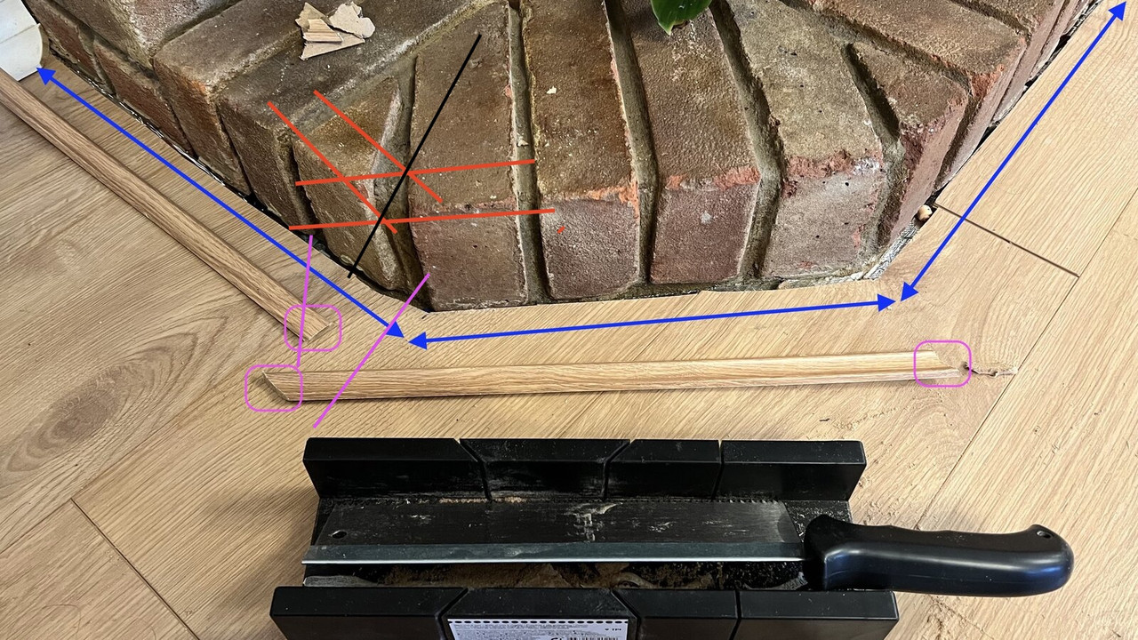 Skirting around bricks. Angles and Mitre Box - Confused!?! (Picture inside) | DIYnot Forums