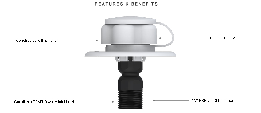 SEAFLO RV FRESH WATER INLET CAP motorhome marine boat SFWI1-03