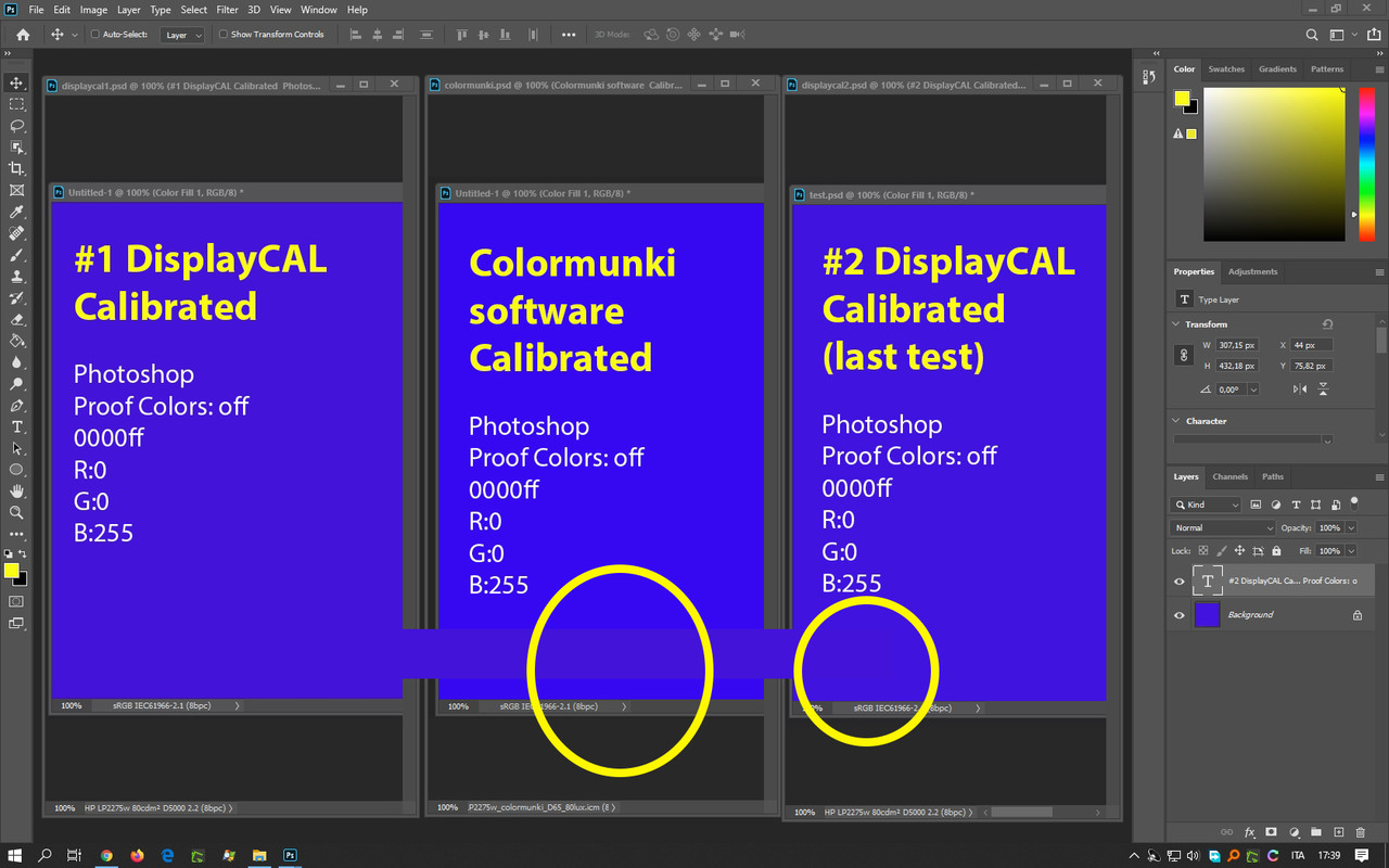 Blue looks purple | DisplayCAL