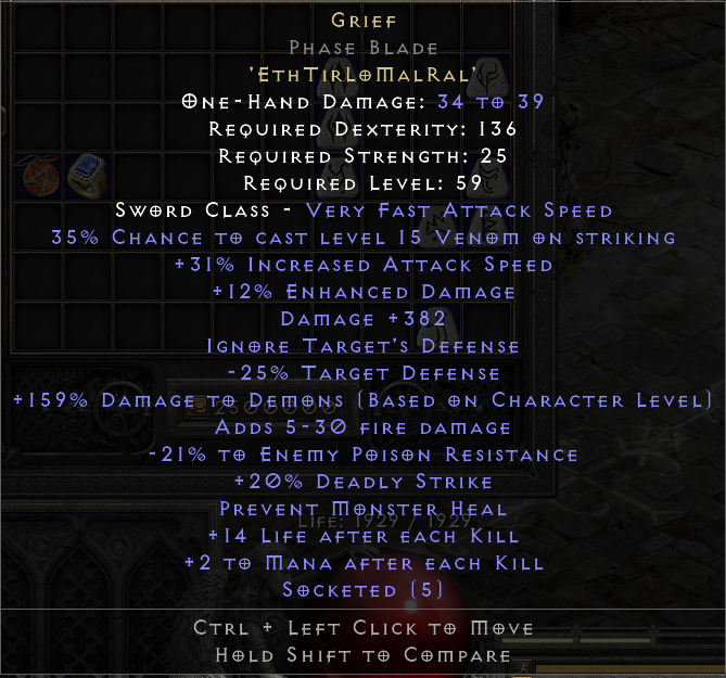 Grief Pb, Only Selling One Of Them. - Topic - d2jsp