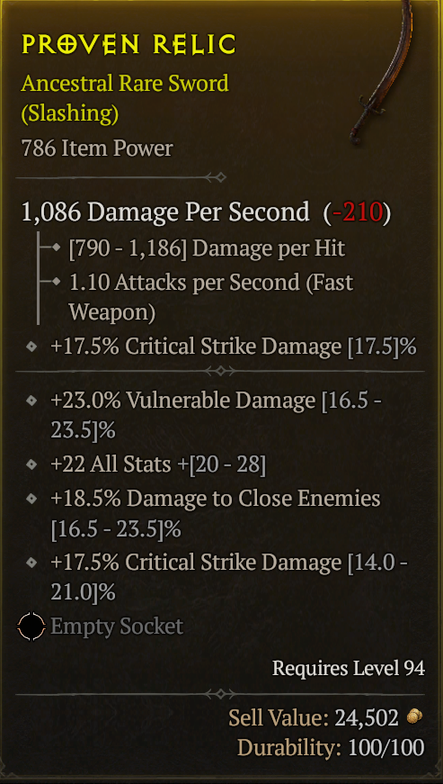 Godly 1 H barb rogue barb sword — Postimages