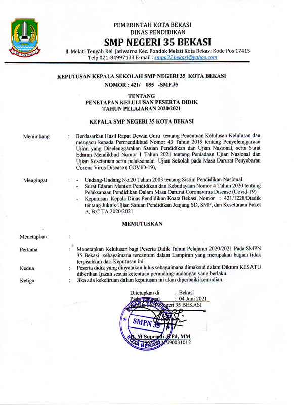SMPN 35 KOTA BEKASI SMPN 35 KOTA BEKASI