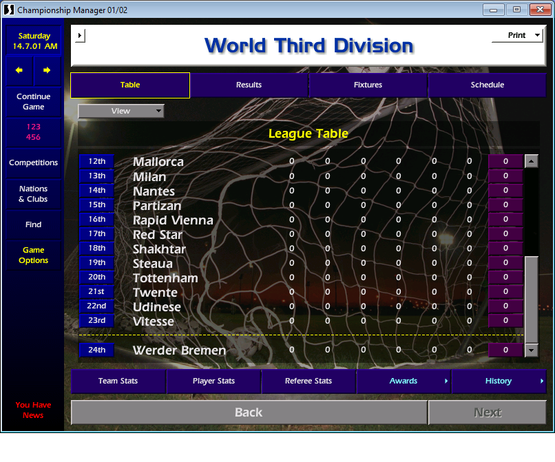 World Super League - Championship Manager 2001/2002 Forums