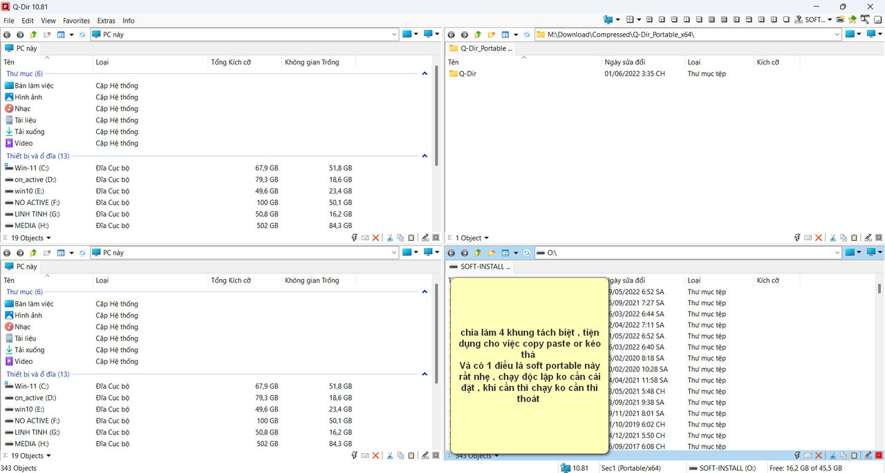 Desktop & Văn phòng - The Quad Directory Explorer 4 Windows ( 1 cửa sổ ...