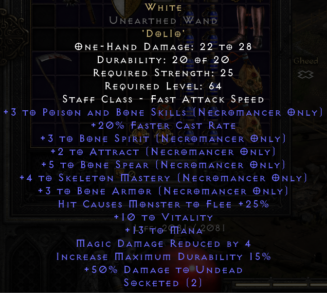 2 X Necro Whites - 3 Bone Spear 3 Bone Spirit ++ - Topic - d2jsp