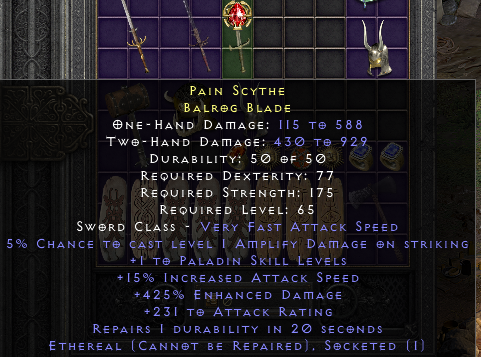 Gg 1h Amp Cruel Balrog Blade - Topic - d2jsp