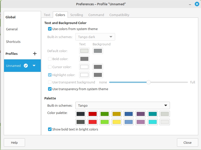 Changing colors in the Terminal Emulator (Mint 22.1 Cinnamon) - Linux ...