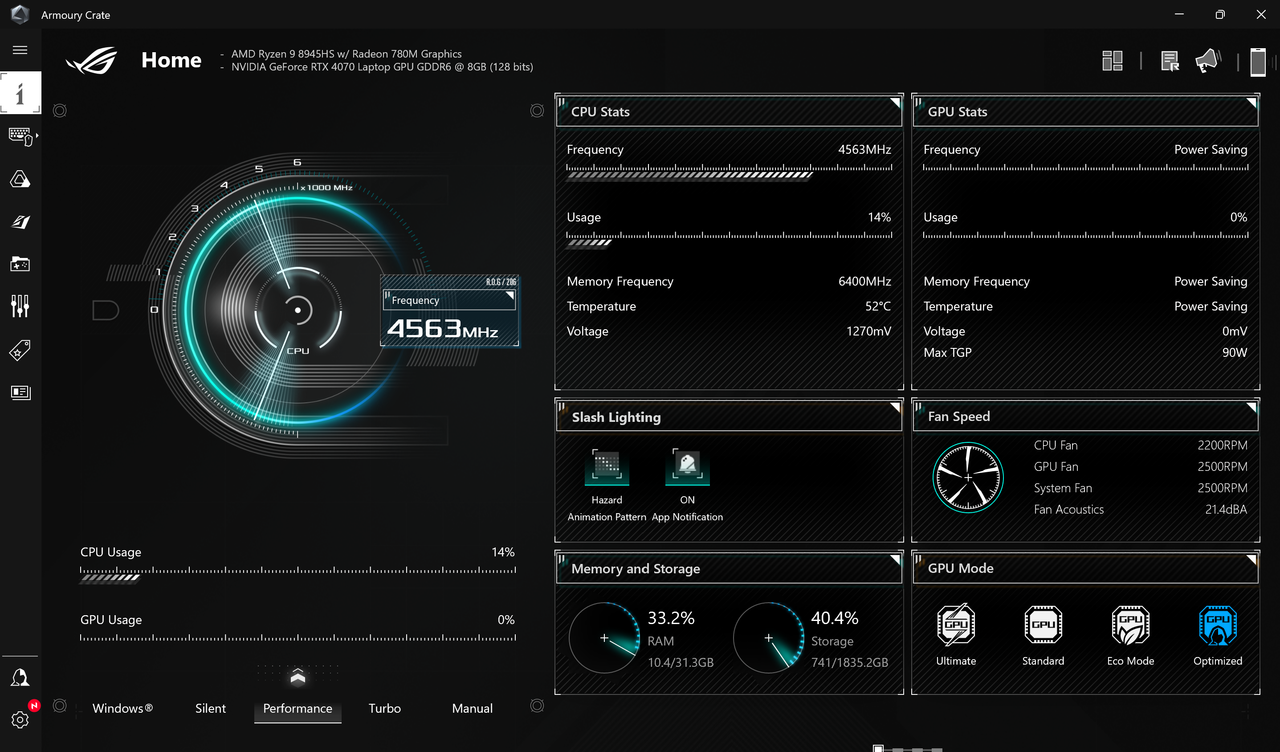 Armoury crate performance — Postimages