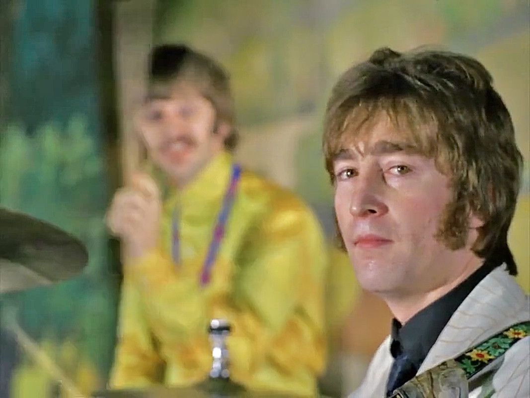 Screenshot of John (with Ringo in background) from the Hello Goodbye ...