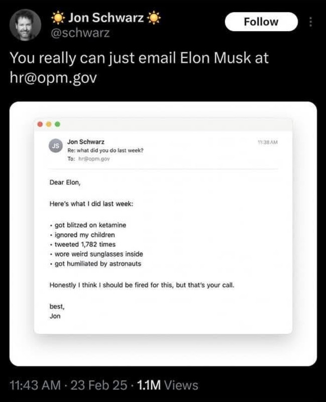 hr@opm.gov - the email address for the 5 things you did this week ...