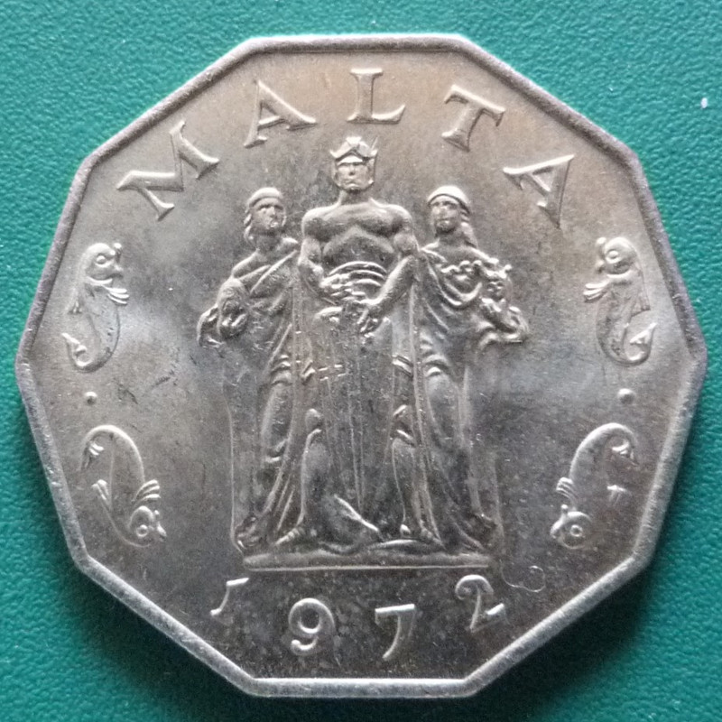 50 Céntimos Lira. Malta (1972)