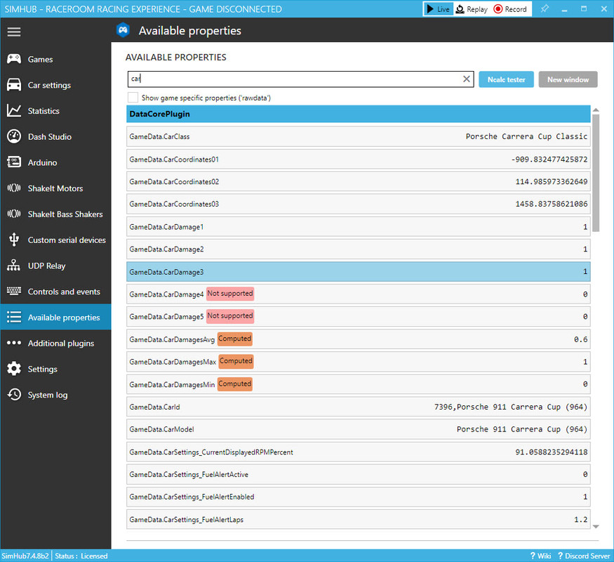 AMS2 - Utiliser SIMHUB - AMS2 - Support technique - racingfr.net
