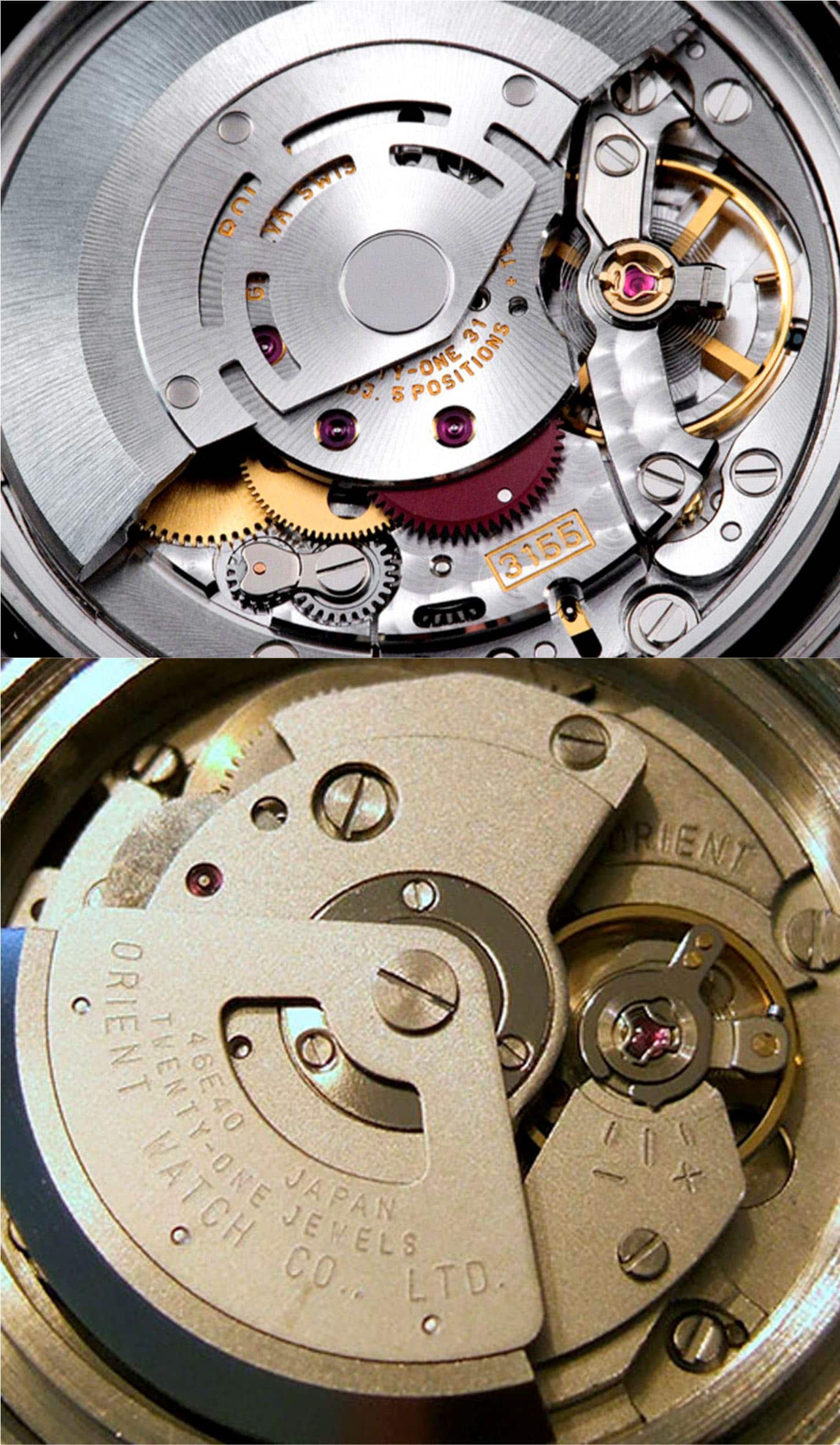 Rolex Day Date and Orient Day Date movements — Postimages