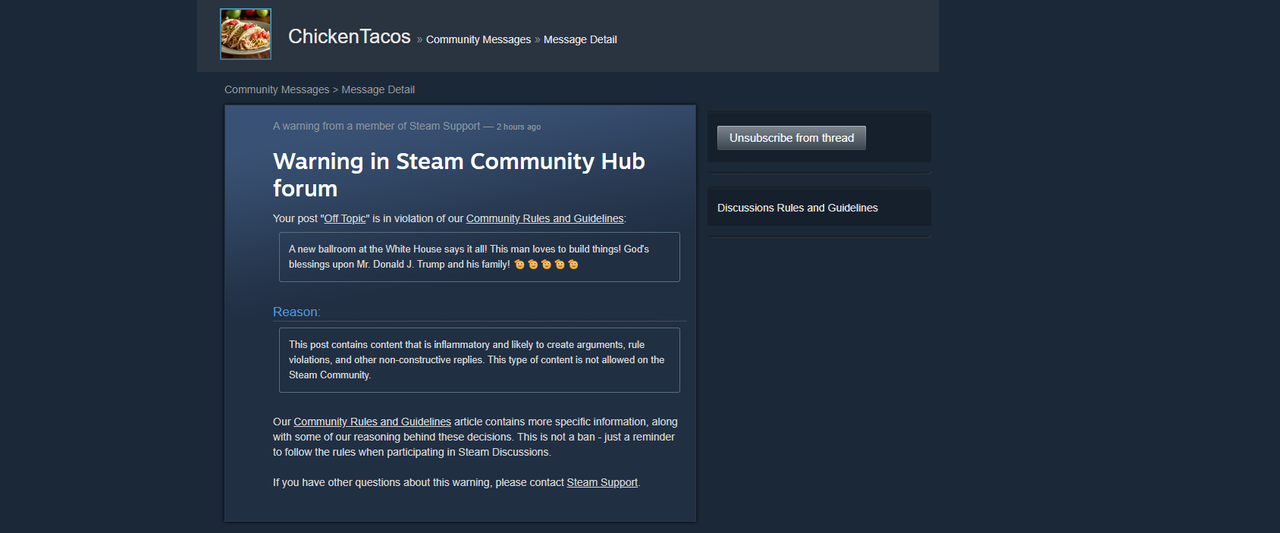 You have been banned from Steam Community Hub :: Off Topic