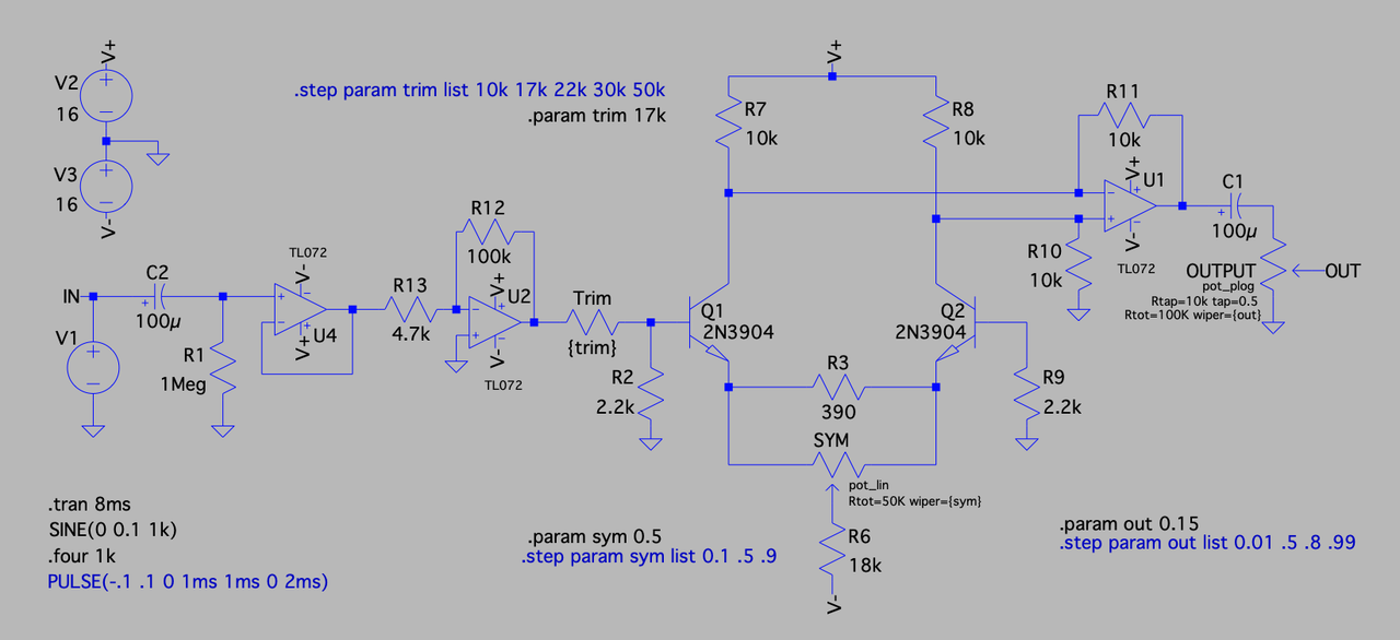 Thomas Henry BJT Diff Pair Sine Shaper SIM — Postimages