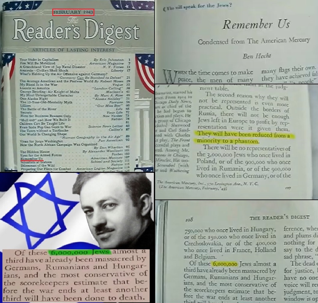 Holocaust The Reader s Digest February 1943 Remember Us Ben Hecht Irgun ...