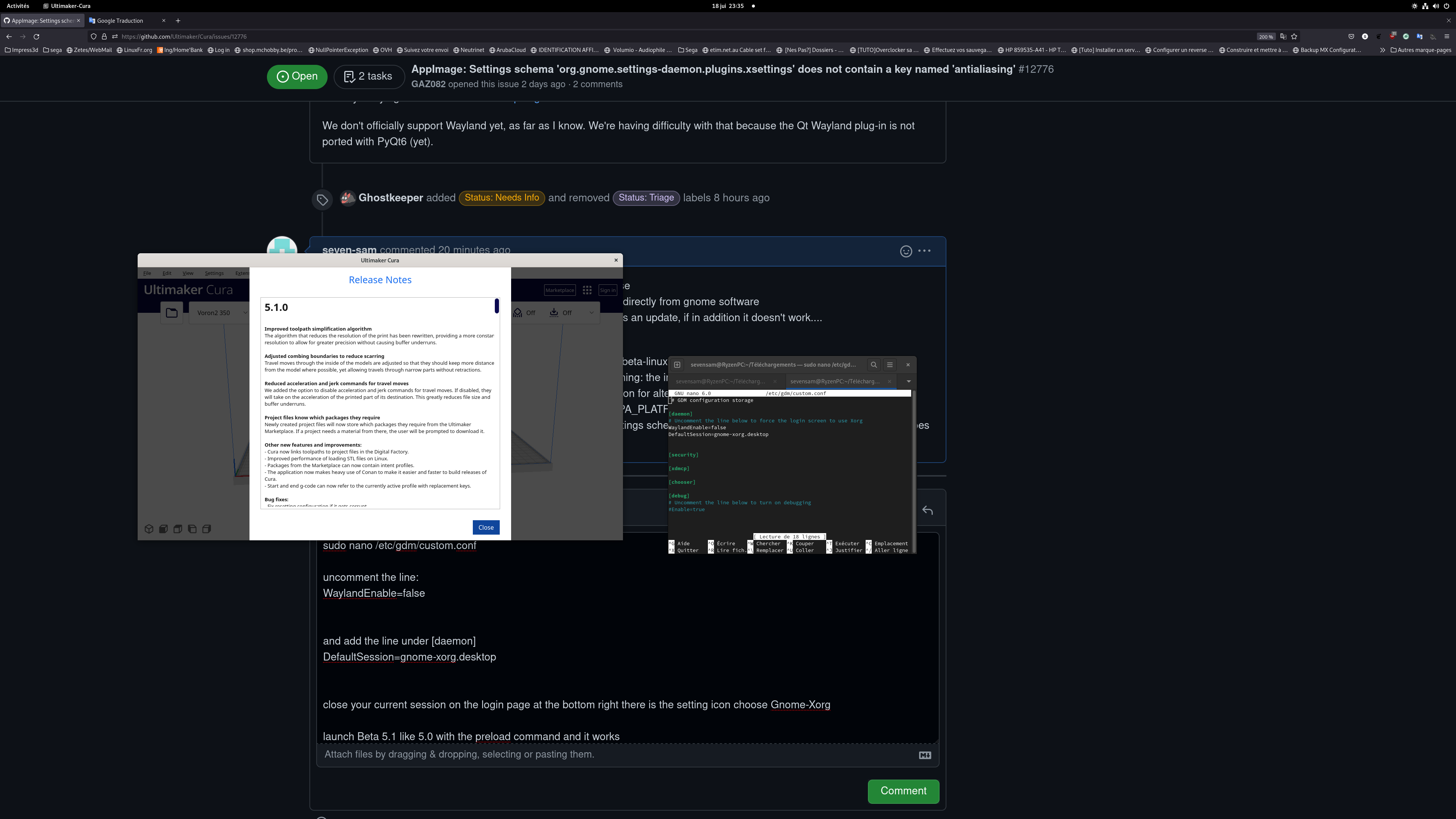 AppImage: Settings schema 'org.gnome.settings-daemon.plugins.xsettings' does not contain a key ...