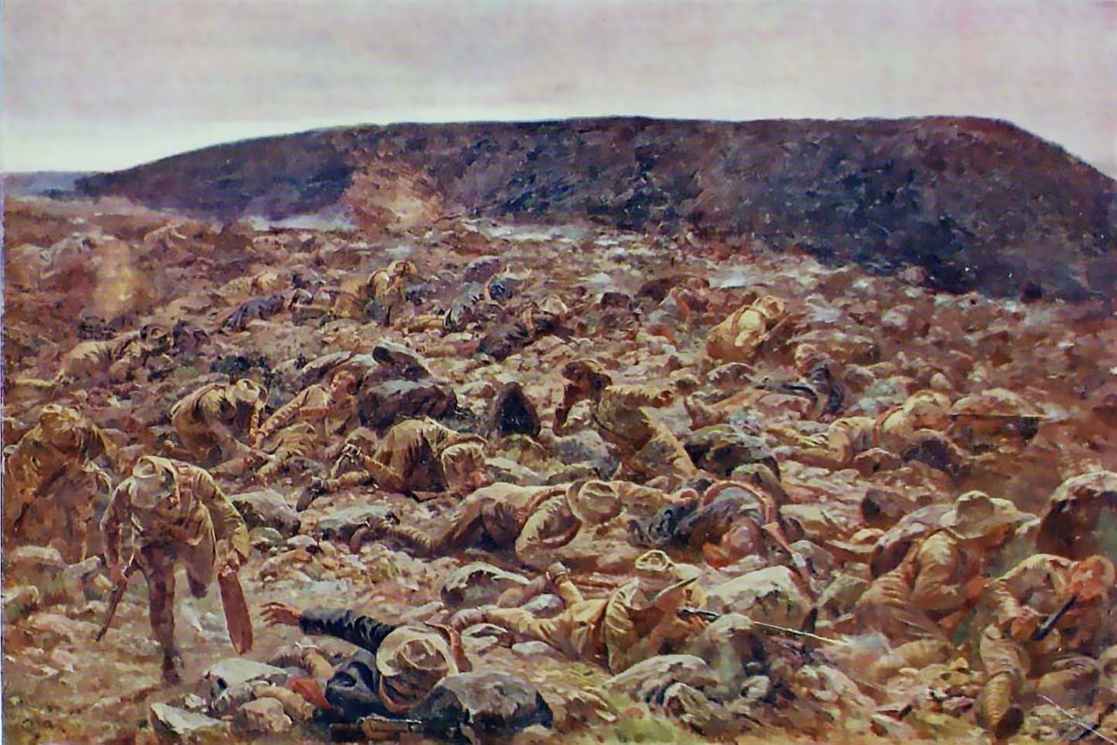 Anglo boer, Ladysmith, Wagon Hill,caballería imperial desmontada en Wagon Hill,6 de enero de ...