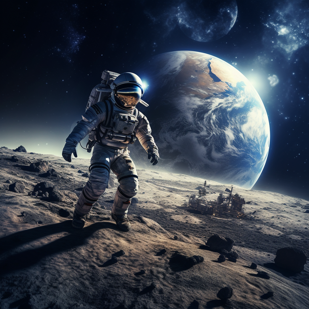 saifalnaemy A cinematic image of an astronaut moving towards t b48c2de2 ...
