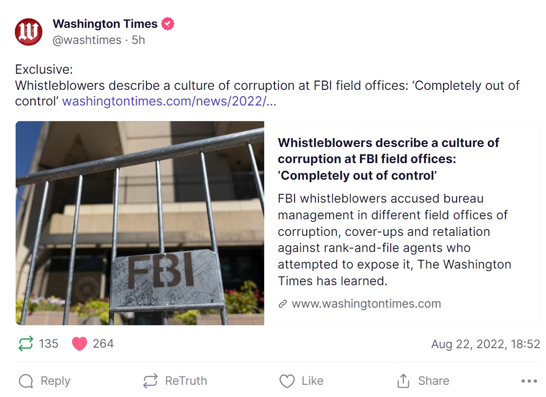 Whistleblowers describe culture of corruption @FBI field offices ...