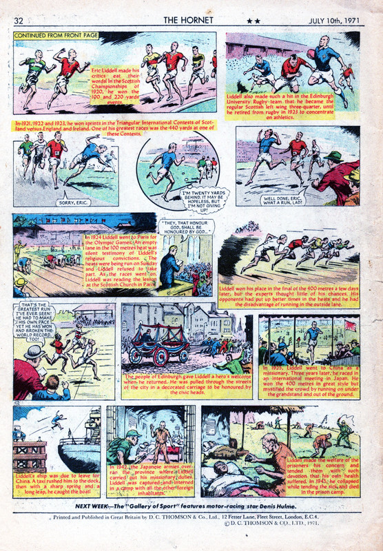 The Hornet 10th July 1971, Eric Liddell 2 — Postimages