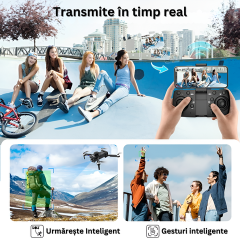 Drona cu Telecomanda Velixo® V22, Camera Video, WiFi, Evitare ...