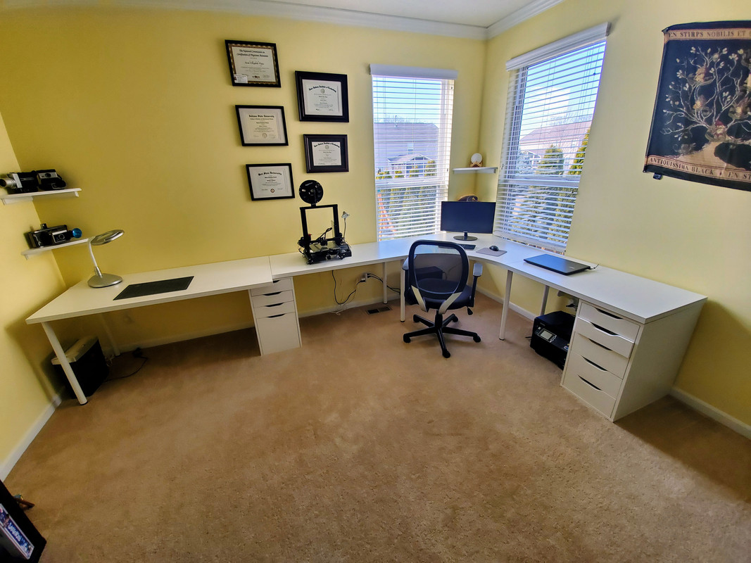 Excited about my Linnmon/Alex office I just set up. Space for 3d ...