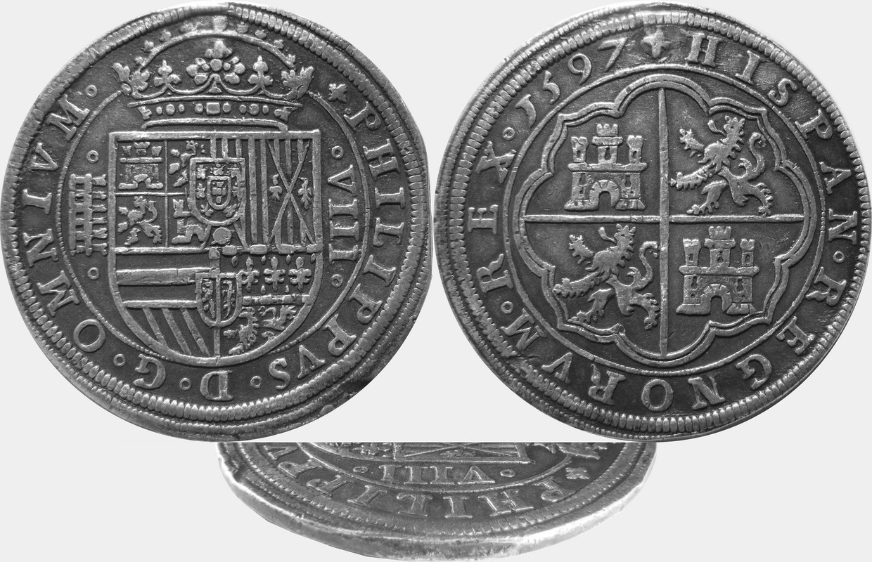 8 R Felipe II 1597 Segovia g — Postimages