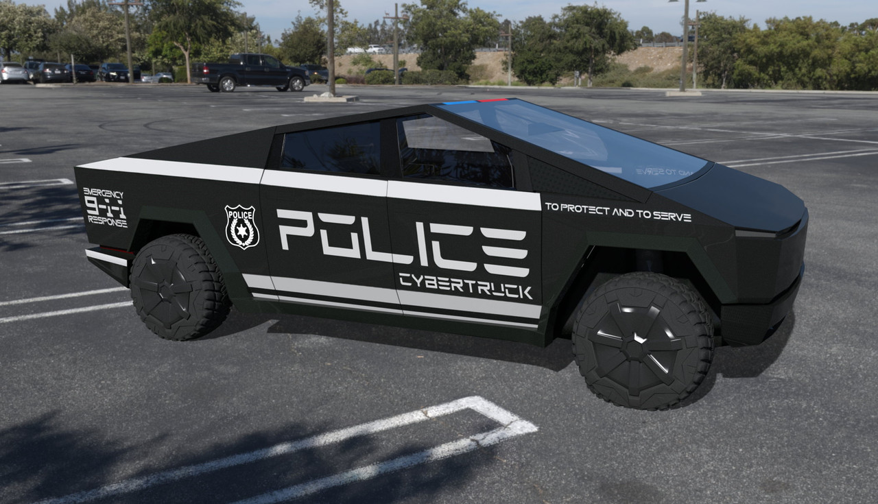 Police CyberTruck - Free Daz 3D Models