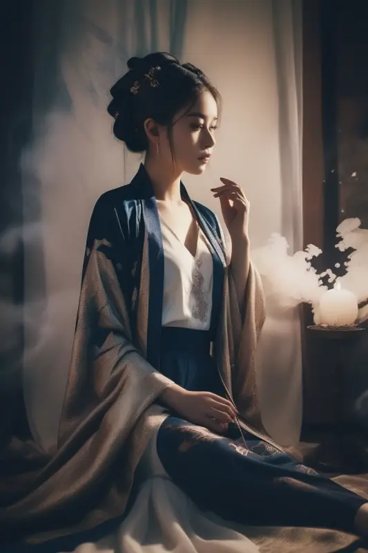 00003 Double Exposure Style Volumetric Lighting a girl with — Postimages