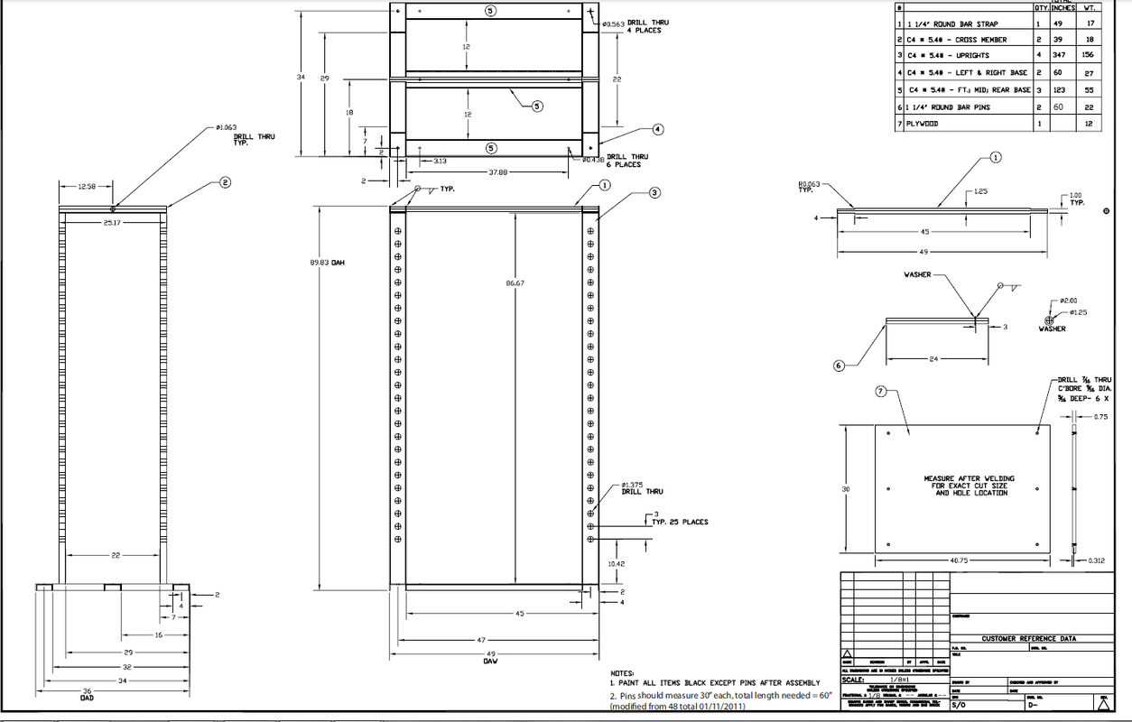 Drawings for power racks