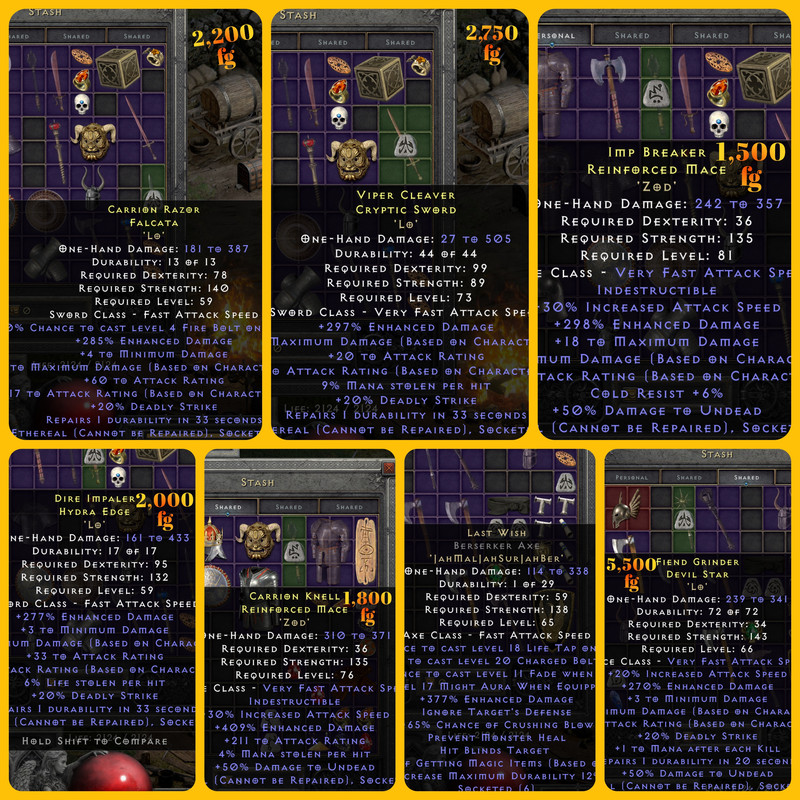 Iso ! ~~oddball~~ ! Fool 1hand Weapon - Topic - d2jsp