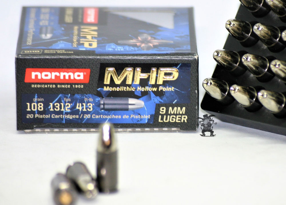9 MM NORMA HP 108 Grain MHP MONOLITHIC HOLLOW POINT 20 Rds WiCkEd 1 BOX ...
