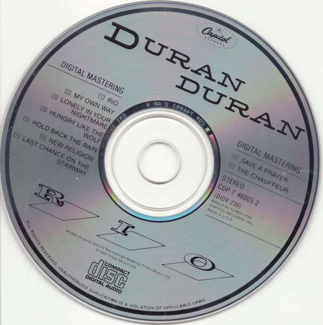 Duran Duran "Rio" CD Mastering Thread | Page 23 | Steve Hoffman Music ...