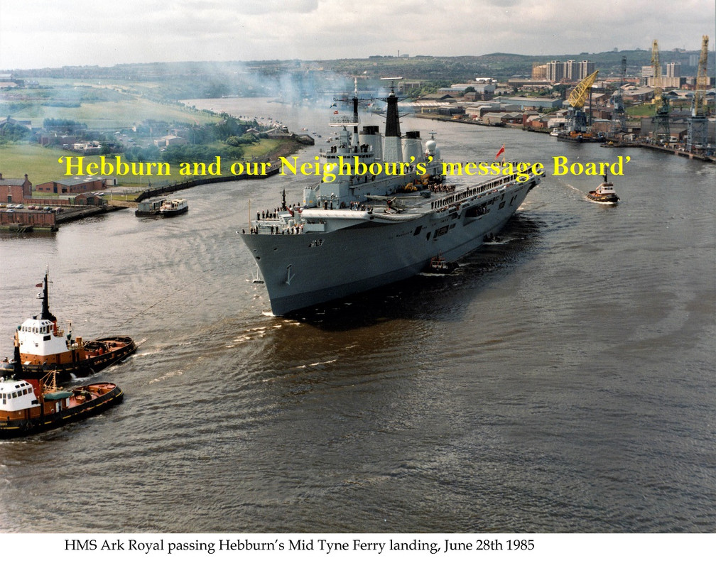 Ark Royal passing Hebburn 1985 — Postimages