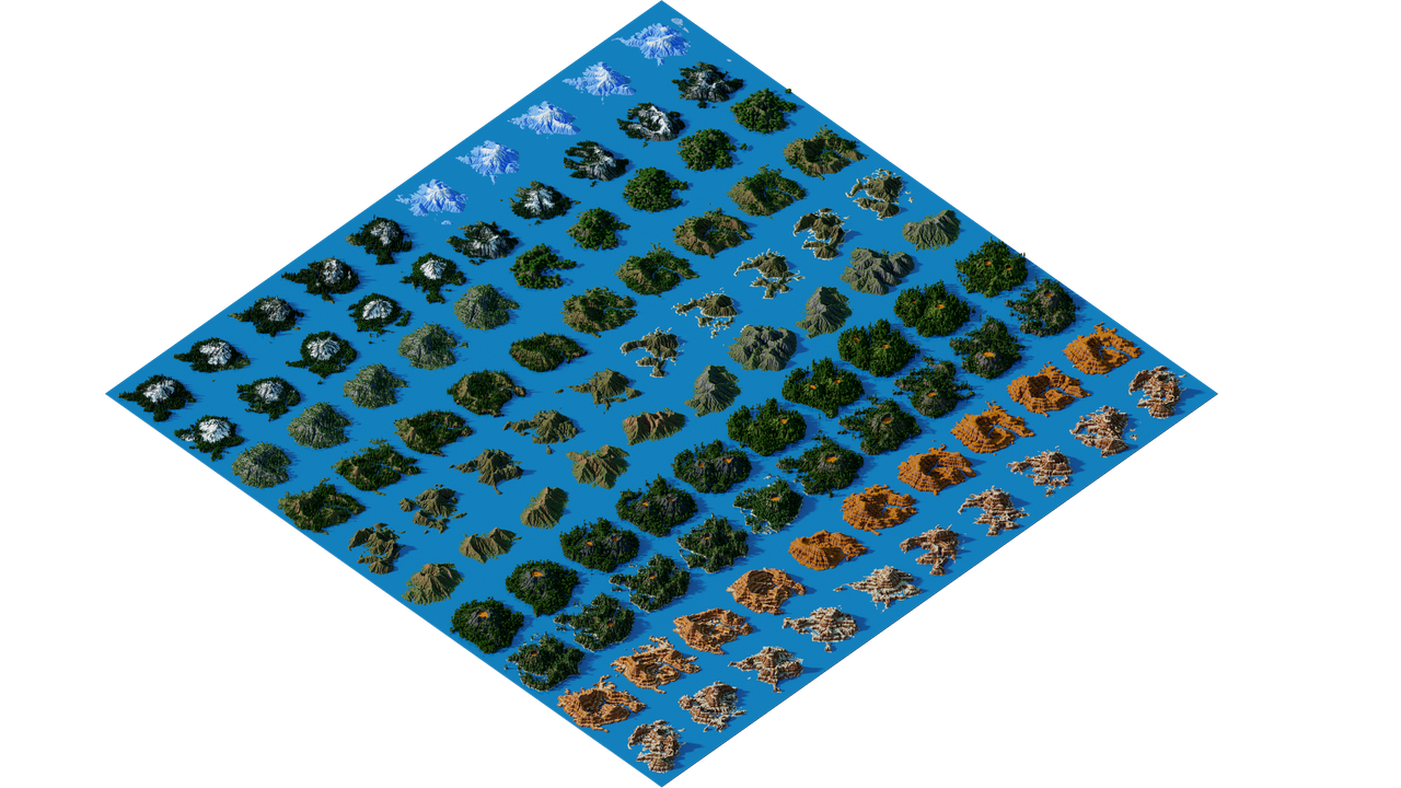 📦 500+ Custom Islands (1.19+) - Terrain Asset pack - Plains / Desert ...