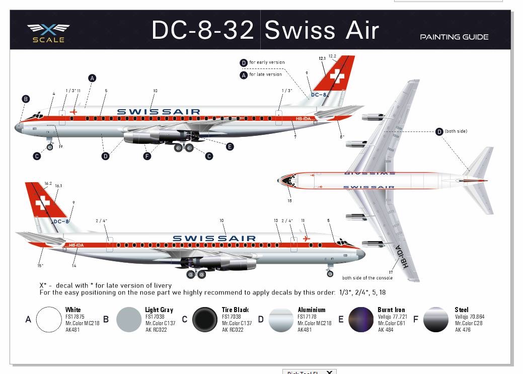 1/144 - Douglas DC-8 by X-Scale Models - DC-8-30/-53 srs & EC-24A ...
