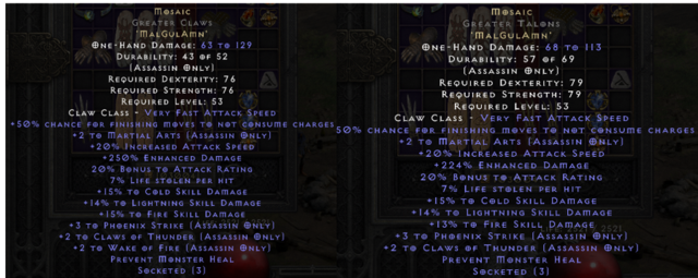 2x Mosaic Greater Talons 3ps 2cot Pics Inside - Topic - d2jsp
