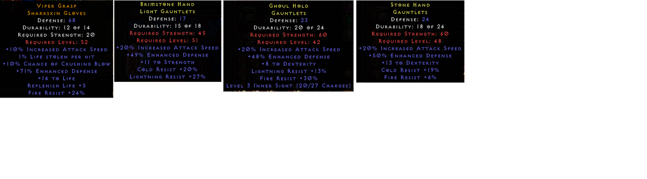 Rare 20 Ias Dex Res Gloves - Topic - d2jsp
