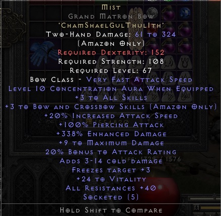 5 Min Auction: Bow Ama Items - Topic - d2jsp