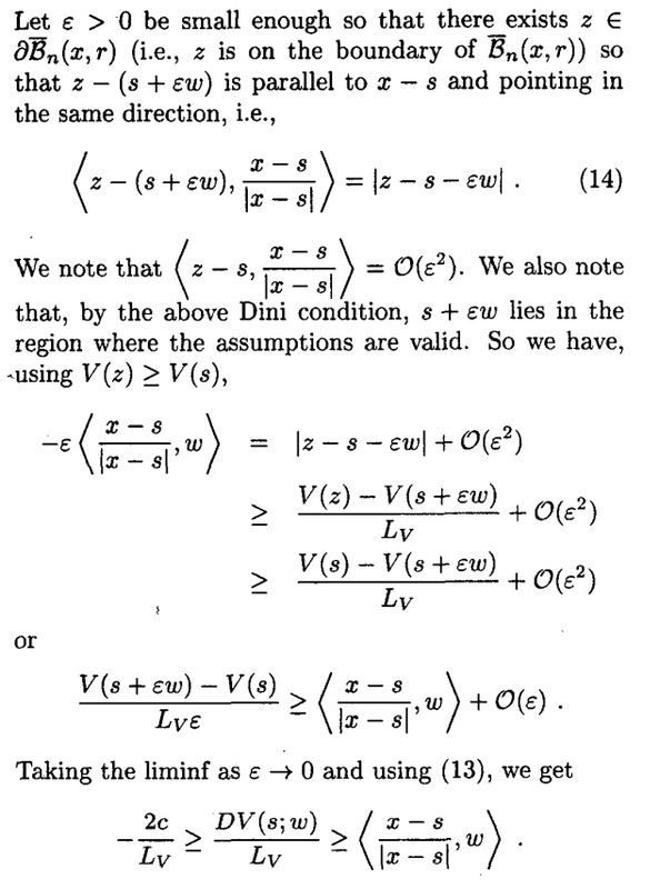 Geometry Geometric Connection Between Dini Derivative And Scalar Products Mathematics Stack