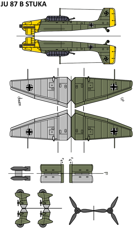 JU87 B STUKA ANTOHAMMER 2 5 D PAPER MODEL COLORED — Postimages