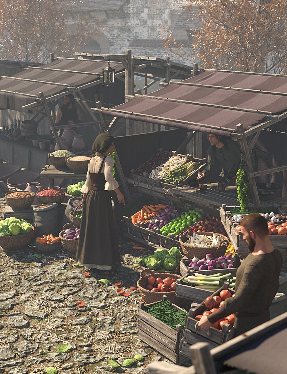 (On The Blog) Medieval Roadside Merchant Stalls - Free Daz 3D Models