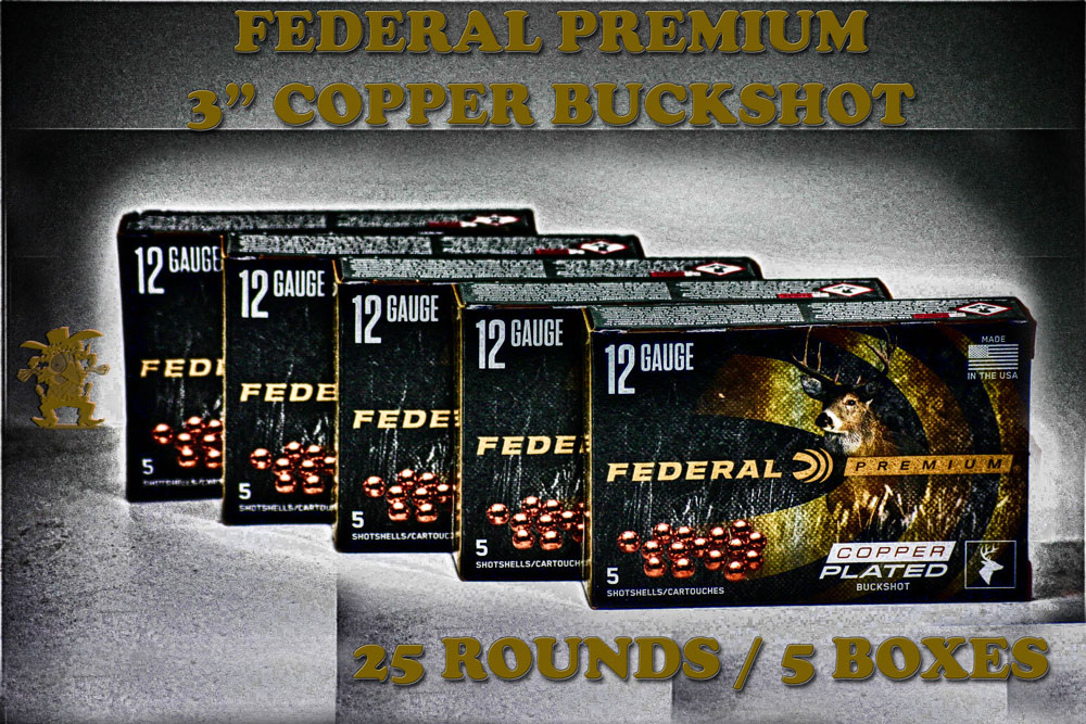Federal Premium 12 Gauge 3" 00 Copper 15 Pellets Copper Plated Buck 25 ...