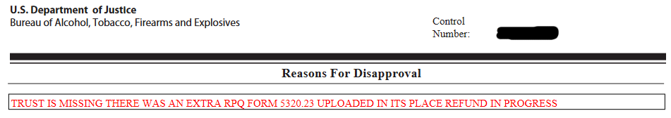 After a 10 Month Wait On An E-form -ATF Denial - AR15.COM