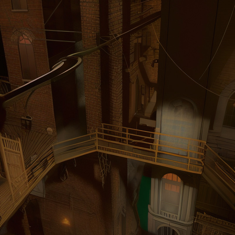 36 a dark city at night buildings of old bricks city sat on channel of ...