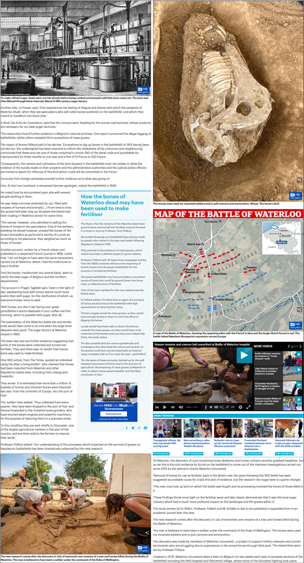 WW1 The Daily Mail August 2022 Corpse Factory Story bone char Waterloo ...