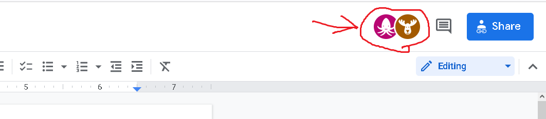Google Docs - What do these icons next to the "comment history" icon ...