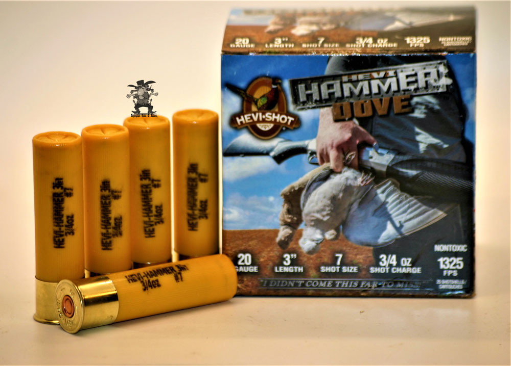 20ga HEVI SHOT HEVI HAMMER DOVE Steel/Bismuth Shot 20 Ga 3" 7 Shot ¾oz ...