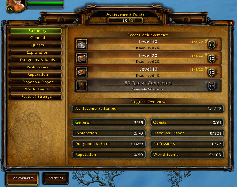 GitHub - tsaah/Achiever: Wow 1.12.1 Achievement addon